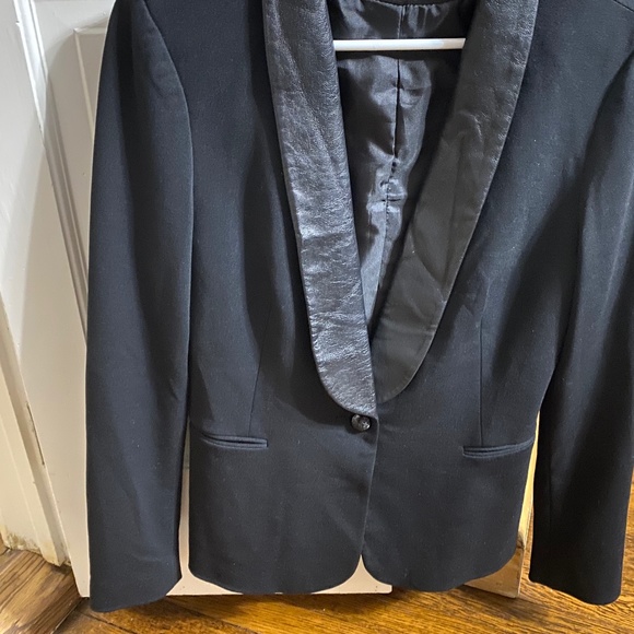 Blaque Label | Jackets & Coats | Black Blazer With Leather Lapel | Poshmark